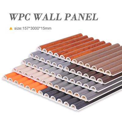 China Environmentally Friendly Moisture proof Curved WPC Wood Panel 15mm Wall Panel for sale