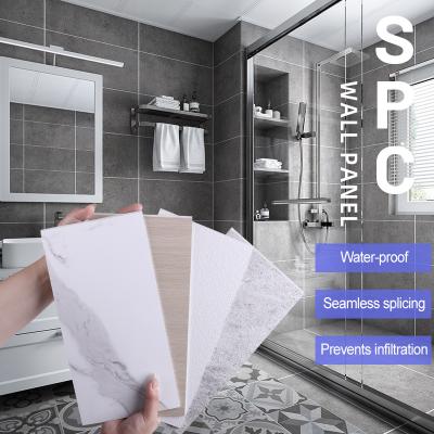 China SPC Wall Panels Interior Home Decoration Plastic Panels For Bathroom And Shower for sale