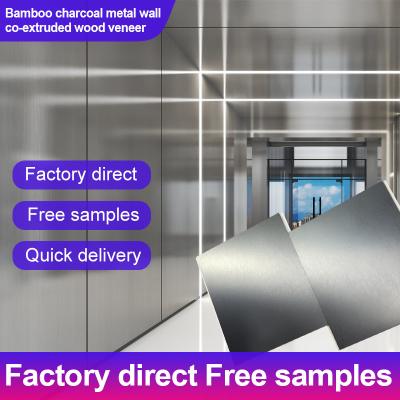 China Bamboo Charcoal Wood Veneer 1220*2440*5/8mm Flame Retardant Bamboo Charcoal Wood Eco-Friendly Indoor Decorative Panel For Living Room Backdrop for sale