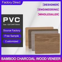 China Bamboo Charcoal Wood Veneer 1220*2440*5/8mm Flame Retardant Bamboo Charcoal Wood Eco-Friendly Marble Sheet Bamboo Wood Wall Panel Interior Decorative Panels for sale
