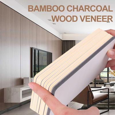 China Bamboo Charcoal Wood Veneer New Model 1220*2440*5/8mm Flame Retardant Bamboo Charcoal Wood Eco-Friendly Colorful Indoor Decorative Panel For TV Background Wall for sale