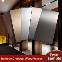 China Bamboo Charcoal Wood Veneer New Innovation 1220*2440*5/8mm Flame Retardant Bamboo Charcoal Wood Eco-Friendly Bamboo Charcoal Decorative Wall Panel For Hotel Office for sale