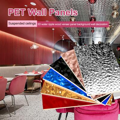 China Water Ripple Panel 1220*2440*5/8mm Flame Retardant Bamboo Charcoal Wood Eco-Friendly 3D Water Ripple Bamboo Charcoal Wood Veneer For TV Background Wall for sale