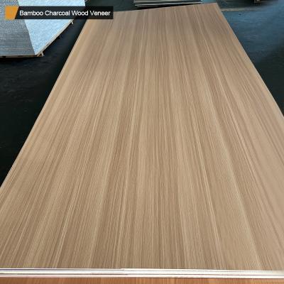 China Hot Sale 8mm Bamboo Charcoal Wood Veneer Fire Retardant Wood Grain Decorative Panels For Commercial Space for sale