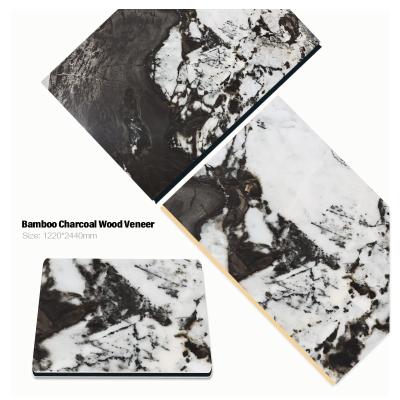 China New Color PVC Bamboo Charcoal Wood Veneer Waterproof And Moistureproof Marble Wall Panel Decorative Panel For Hotel for sale