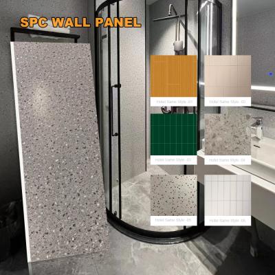China Factory Wholesale SPC Custom Color Size Pattern Carving Waterproof Bathroom Wall Panel Suitable For Hotel Shower Rooms And Villa for sale