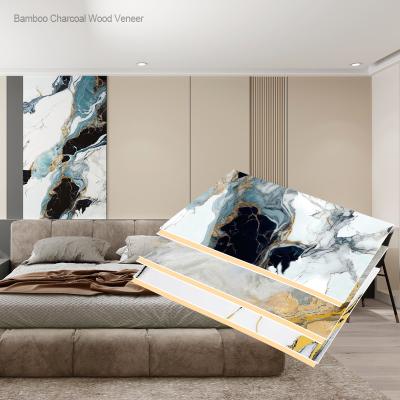 China Eco-friendly Bamboo Charcoal Wood Veneer Wall Panels Wall Interior Durable Carbon Crystal Plate for Hotel Commerce for sale