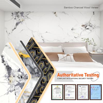 China Modern Bamboo Charcoal Wood Veneer Wall Panel Decorative Design for Bedroom Furniture Living Room Office Wall Board for sale