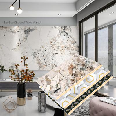 China Hotel Decoration Panels 5mm/8mm Bamboo Charcoal Fiber Interior Decoration PVC Wood Veneer Indoor Wall Panel Hall Living Room for sale