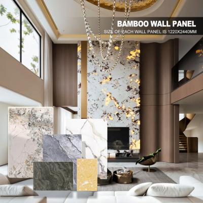 China Hot Sale Bamboo Charcoal Wood Veneer PVC Marble Wall Panel WPC Wall Cladding For Interior Wall Decoration for sale