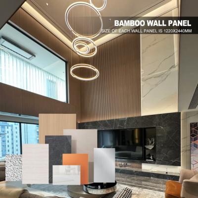 China Fireproof PET Marble Wall Panel with Bamboo Charcoal Wood Veneer and E0 Grade Formaldehyde Emission for Customizable Commercial Spaces for sale