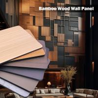China Fireproof Bamboo Charcoal Wood Veneer Wall Panel 5mm 8mm Carbon Crystal Plate Hotel Villa Interior Wall Decorative Panel for sale