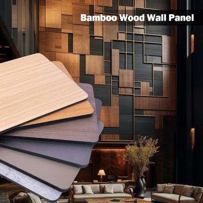 China Fireproof Bamboo Charcoal Wood Veneer Wall Panel 5mm 8mm Carbon Crystal Plate Hotel Villa Interior Wall Decorative Panel for sale