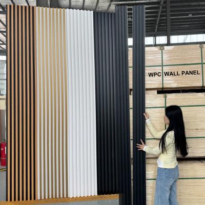 China High Quality WPC Louver Panel Fluted Wall Panel For Interior Hotel WPC Wall Panel for sale