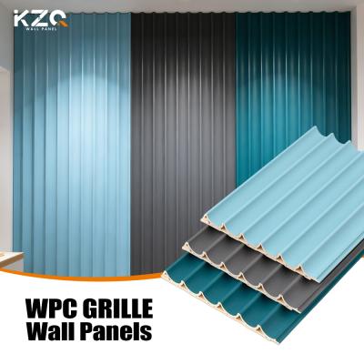 China Modern Indoor & Outdoor Wood PVC Composite WPC Wall Panel For Hotel Applications for sale