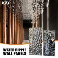 China Factory Supply 3D Water Ripple Bamboo Charcoal Board WPC Interior Decorative Wall Panel for sale