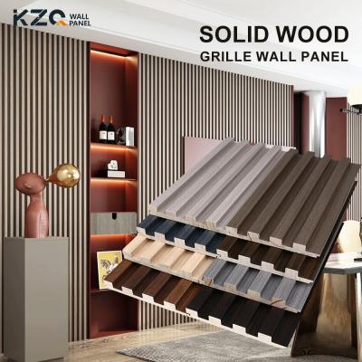 China Customized WPC Solid Wood Wall Board Materials Decorative Cladding Fluted Grille Wall Panels for sale