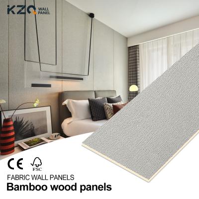 China PVC Fabric Wall Panels Bamboo Wood Fiber Wall Panel Fabric Board For Indoor Decor for sale