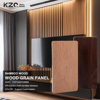 China Hot Sale Wood Grain Wall Panel Bamboo Fiber Wall Panel For Indoor And Office for sale