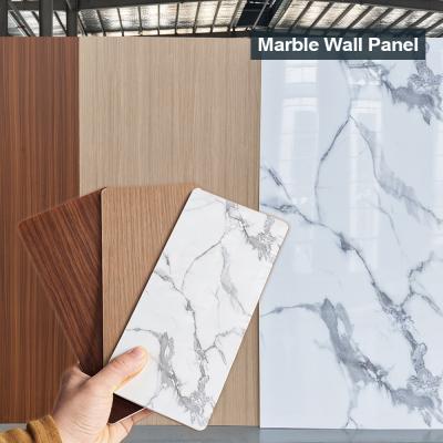 China 3D Marble Decorative Wall Board Bamboo Fiber Wall Panel Seamless Continuous-grain Wood Veneer for sale