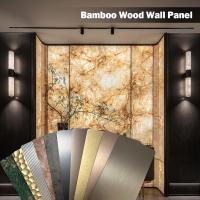 China Textured Metal Wood Veneer Bamboo Fiber Wall Panels For Commercial Spaces And Shopping Malls for sale