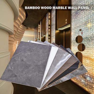 China Modern High Gloss Marble Wall Panel Luxury Wall Decoration Bamboo Fiber Wall Panel for sale