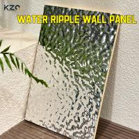 China Commercial Quick Installation Luxury 3D Water Ripple Bamboo Wood Fiber Wall Panel for sale