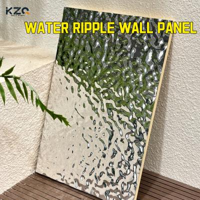 China Commercial Quick Installation Luxury 3D Water Ripple Bamboo Wood Fiber Wall Panel for sale