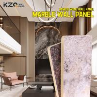 China Luxury Marble Wall Panels With Bamboo Wood Fiber Veneer Are Ideal For TV Feature Walls for sale