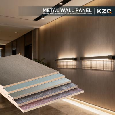 China Eco-Friendly Bamboo Charcoal Wood Veneer Metal wall panel For Hotel for sale