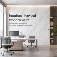 China pvc marble wall panel Bamboo Charcoal Wood Veneer Interior Decorative for Office for sale