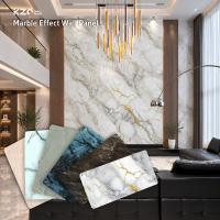 China Modern Style High Gloss White Marble Effect Wall Panel Fire Resistant Bamboo Interior Wall Panels for sale