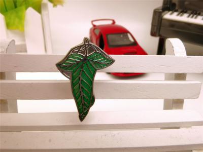 China Green Leaf Metal Brooch For Men ODM Available Decorations Gifts for sale