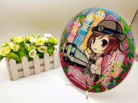 China Colorful Acrylic Stand Figures Railway Souvenir Circular 200mm Size for sale