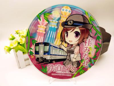 China Offset Printing Acrylic Stand Figures Ound Cylinder Pedestal 30cm X 21cm for sale