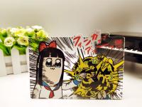 China Clear Acrylic Stand Figures Desk Clock Offset Printing Cartoon Characters Style for sale