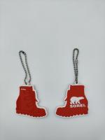 China Sorel Shoes Shape Rubber Pvc Keychain 2D Design Decorative Doublesided for sale