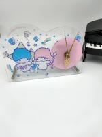 China Inkjet Printing Acrylic Table Clock Engraving With Stainless Steel Stents for sale