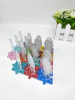 China Clear Acrylic Stand Figures Desk Clock Offset Printing Cartoon Characters Style for sale