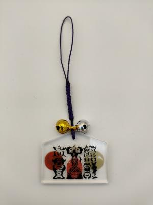 China Offset printing die cut acrylic keychains , bell Acrylic Disk Keychain for sale