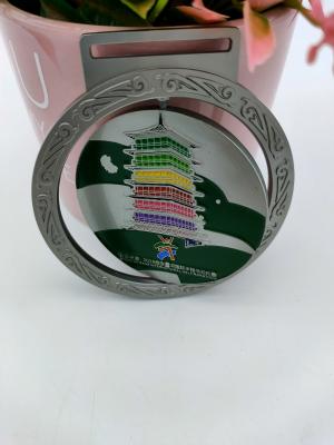 China OEM Zinc Alloy Medal , Ribbon Custom Half Marathon Medals 75mm Size for sale