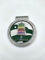 China OEM Zinc Alloy Medal , Ribbon Custom Half Marathon Medals 75mm Size for sale
