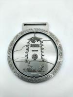 China OEM Zinc Alloy Medal , Ribbon Custom Half Marathon Medals 75mm Size for sale