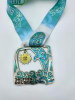 China Dolphin Personalised Marathon Medal Die Casting Color Filling for sale