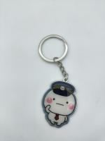 China Laser Engraving  Zinc Alloy Keychain , Shiromaru Hard Enamel Keyrings for sale