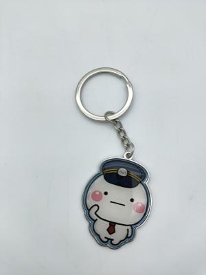 China Laser Engraving  Zinc Alloy Keychain , Shiromaru Hard Enamel Keyrings for sale