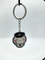 China Laser Engraving  Zinc Alloy Keychain , Shiromaru Hard Enamel Keyrings for sale