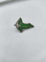 China Green Enamel Leaf Metal Brooch Pin 	Offset Printing  Laser Engraving for sale