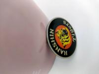 China Round Metal Brooch Pin Hanshin Tiger Printed Multicolor Multiusage for sale