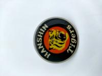 China Round Metal Brooch Pin Hanshin Tiger Printed Multicolor Multiusage for sale